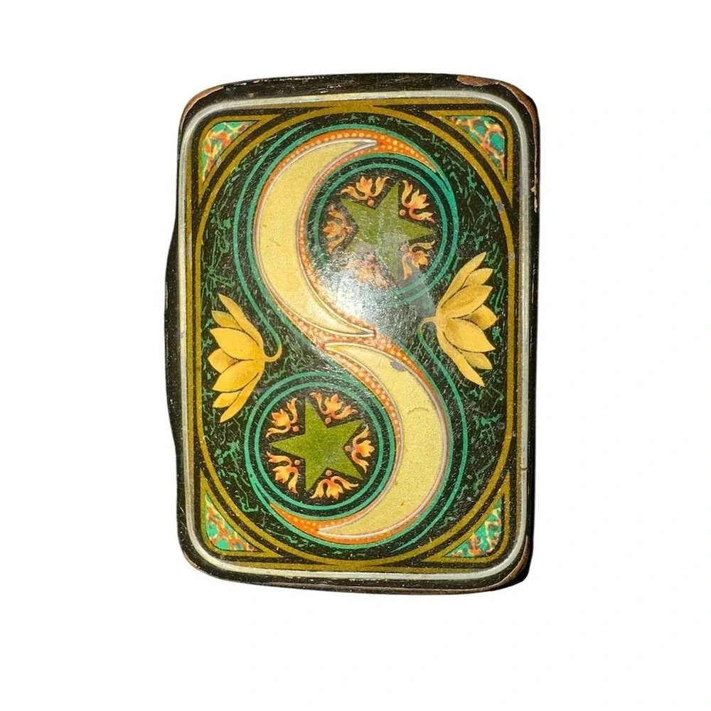 Accents | Vintage Star Moon Islamic Graphics Litho Tin Box Multicolor ...